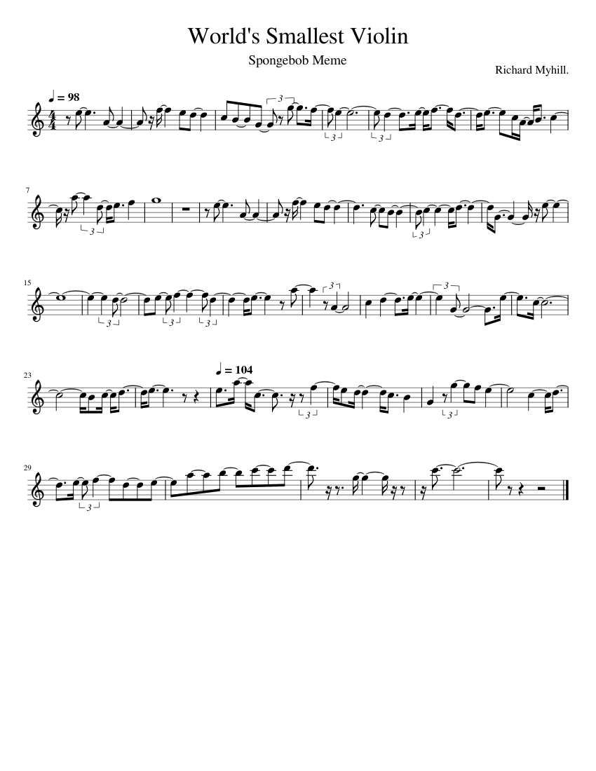 World's Smallest Violin Sheet Music for Violin (Solo) | MuseScore.com