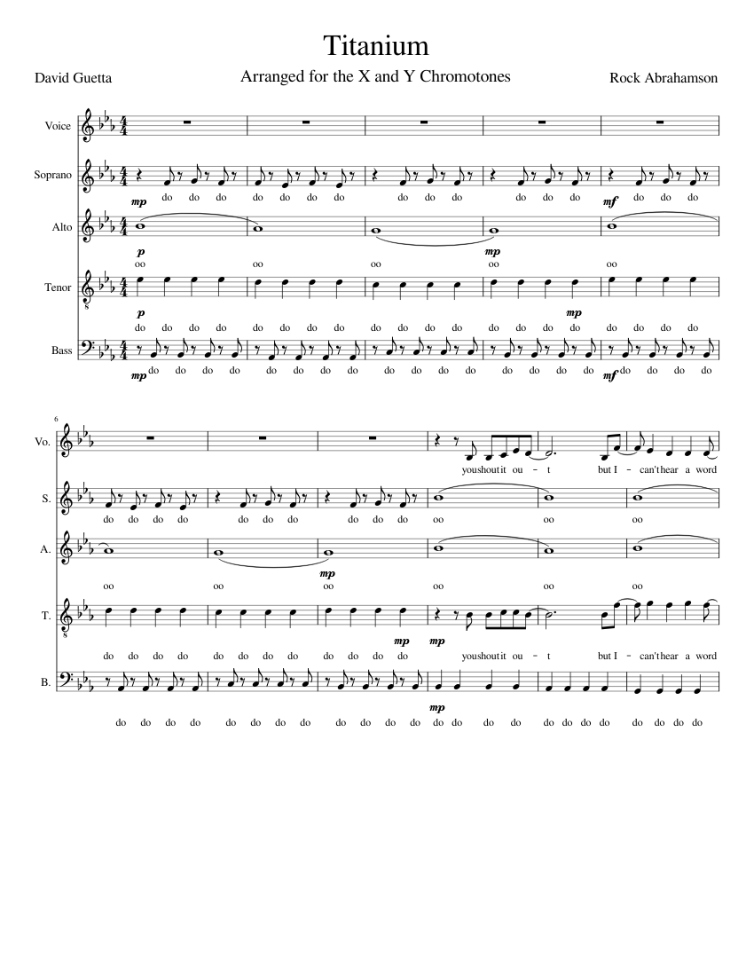 Titanium - Solo + SATB Sheet music for Soprano, Tenor, Bass voice ...