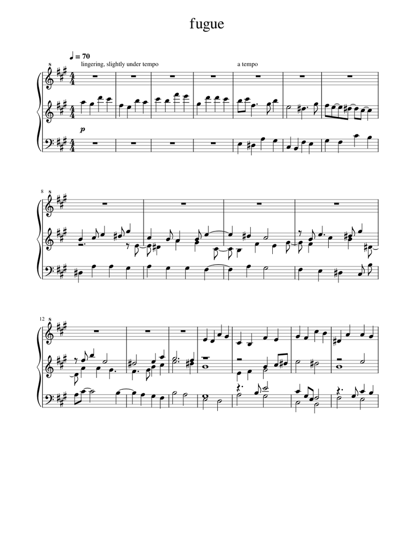 fugue for suite 2 Sheet music for Piano (Solo) Easy | Musescore.com
