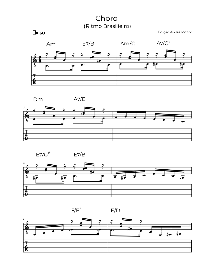Choro Violão 6Cordas Sheet music for Guitar (Solo) | Musescore.com