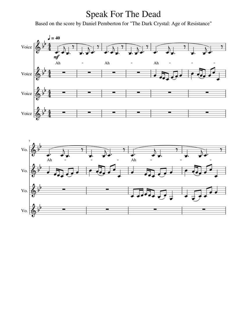 Speak For The Dead - piano tutorial