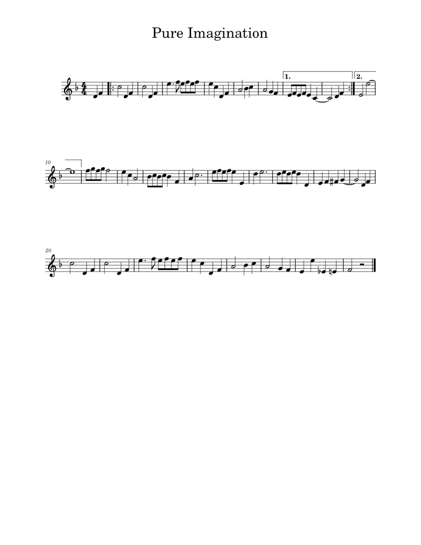 Pure Imagination – Leslie Bricusse Pure Imagination Sheet Music for Piano (Solo) Easy ...