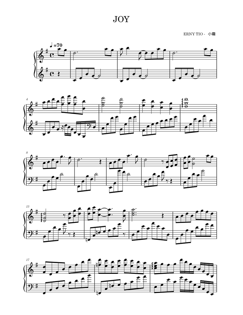 JOY Sheet music for Piano (Solo) | Musescore.com