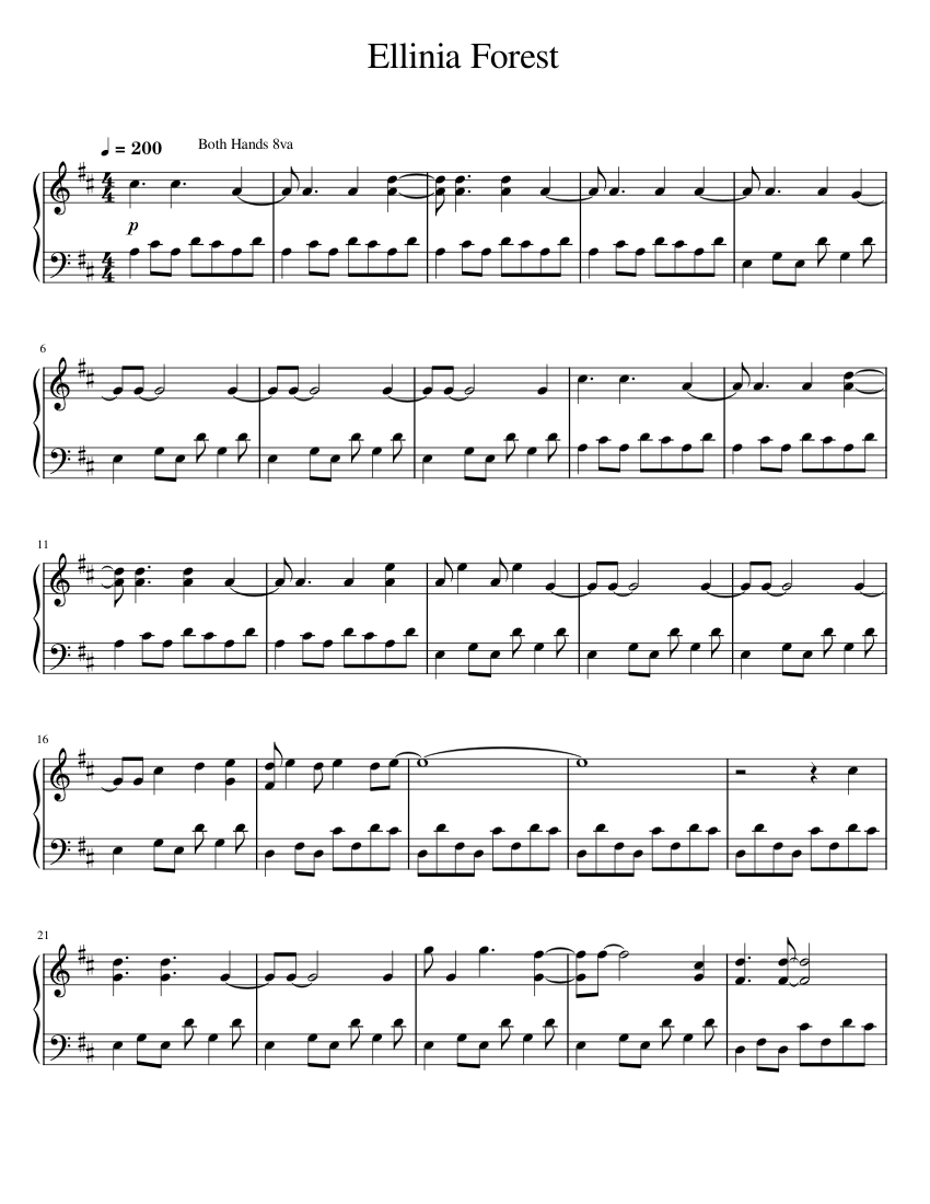 Ellinia Forest Sheet Music for Piano (Solo) Easy | MuseScore.com