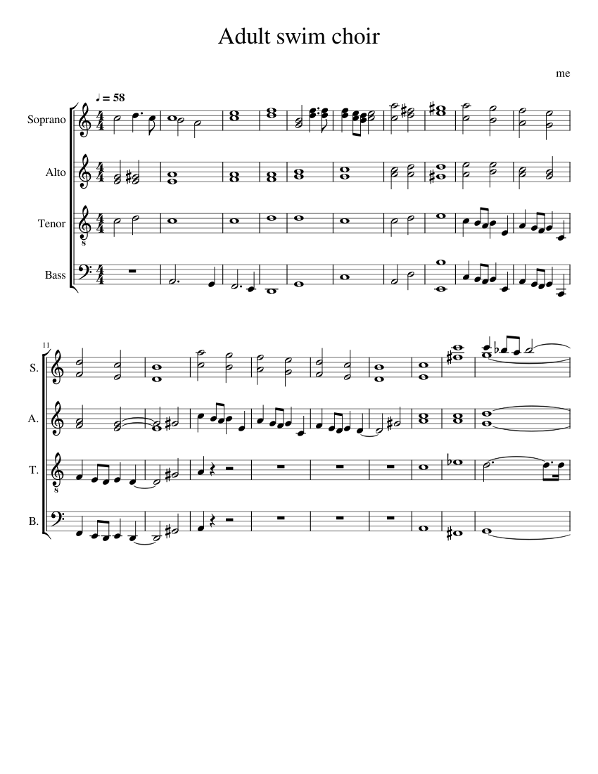 Got this idea from playing with the Adult swim choir thing Sheet Music ...