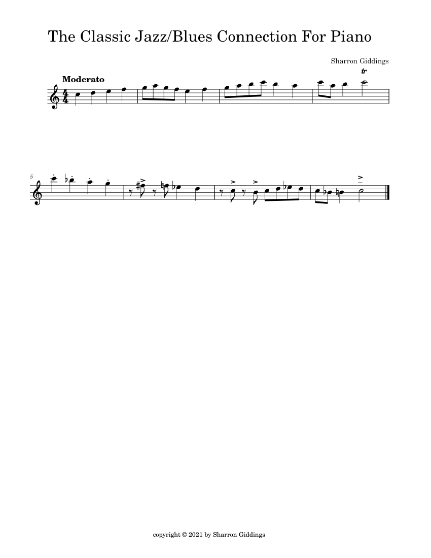 The Classic Jazz Blues Connection For Piano Sheet music for Piano (Solo ...