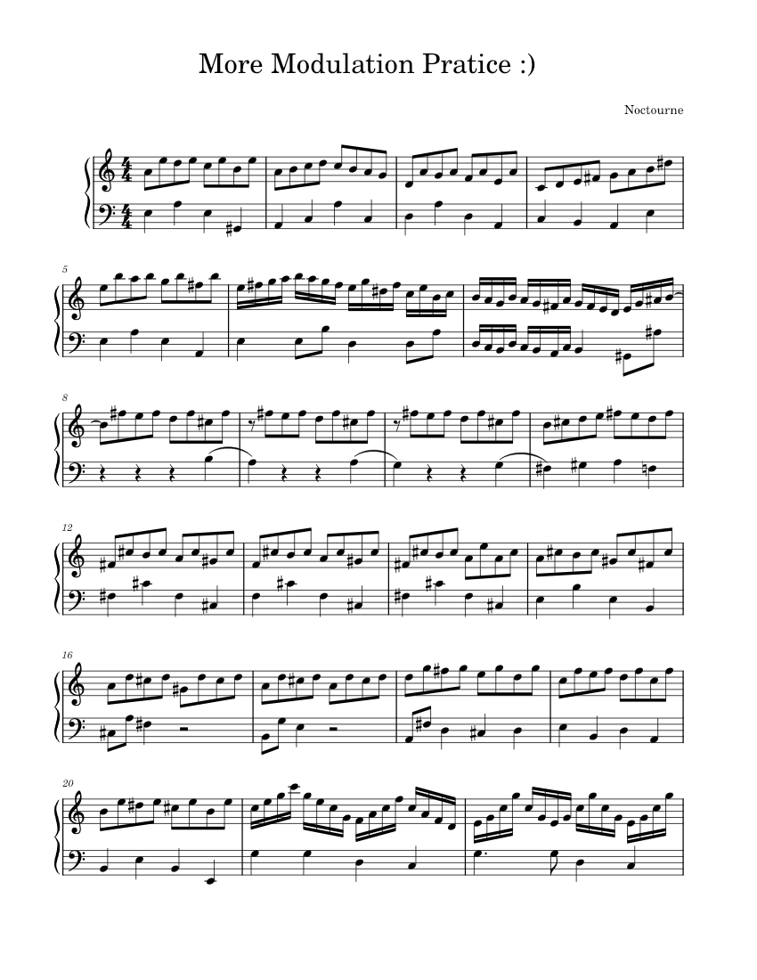 Modulation Practice :) Sheet music for Piano (Solo) | Musescore.com