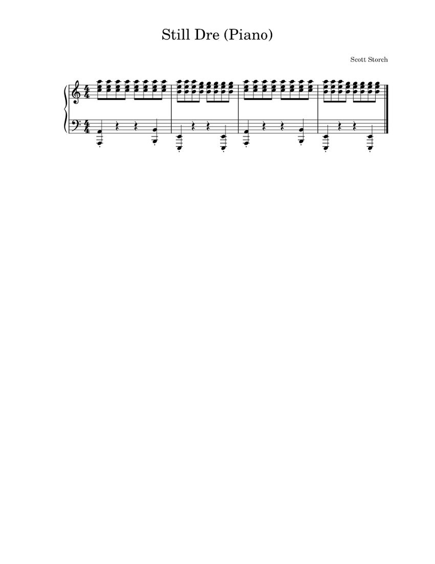 Still D.R.E. – Dr. Dre Sheet music for Piano (Solo) | Musescore.com