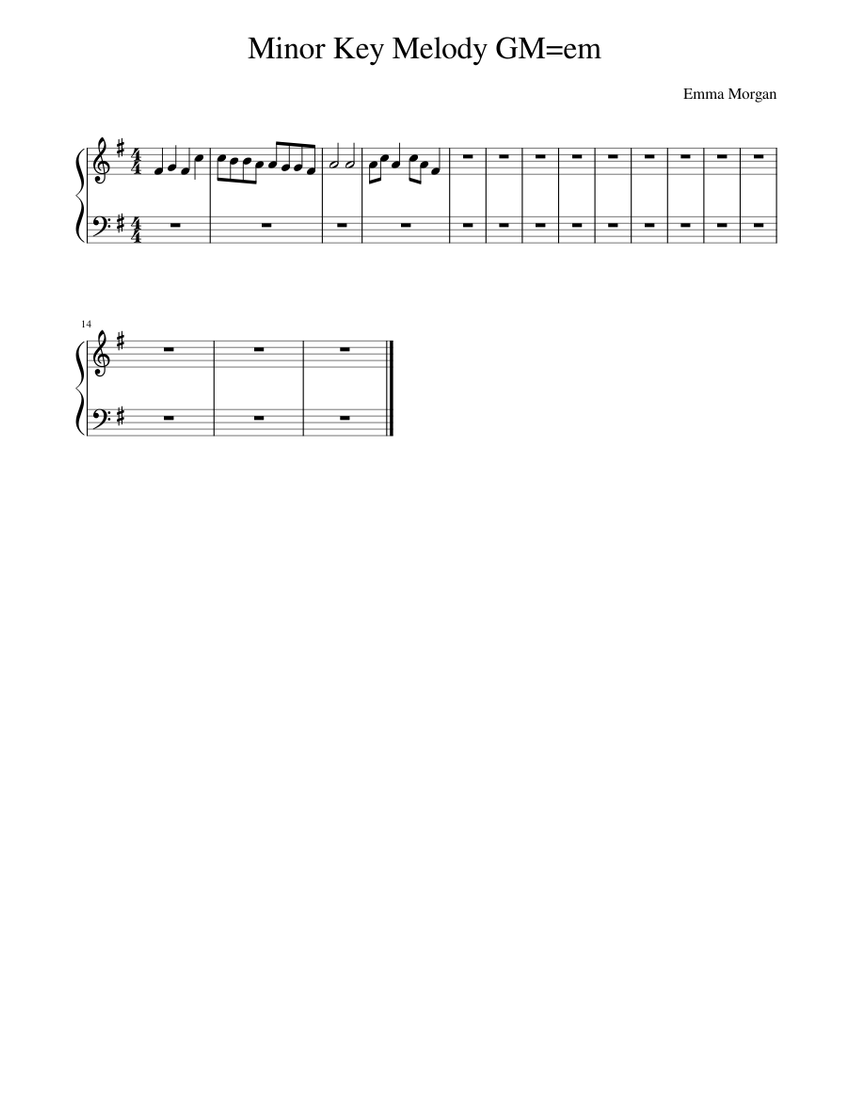 Minor Key Melody Sheet music for Piano (Solo) Easy | Musescore.com