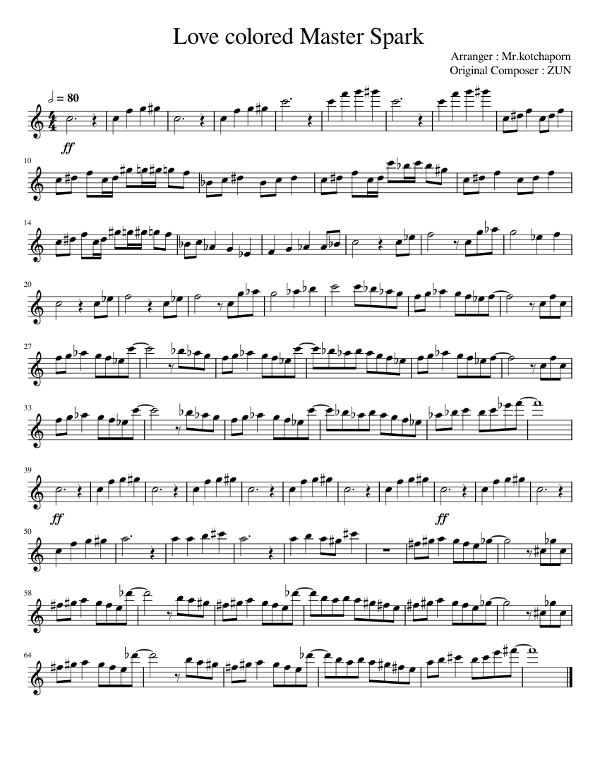 Love colored Master Spark - piano tutorial