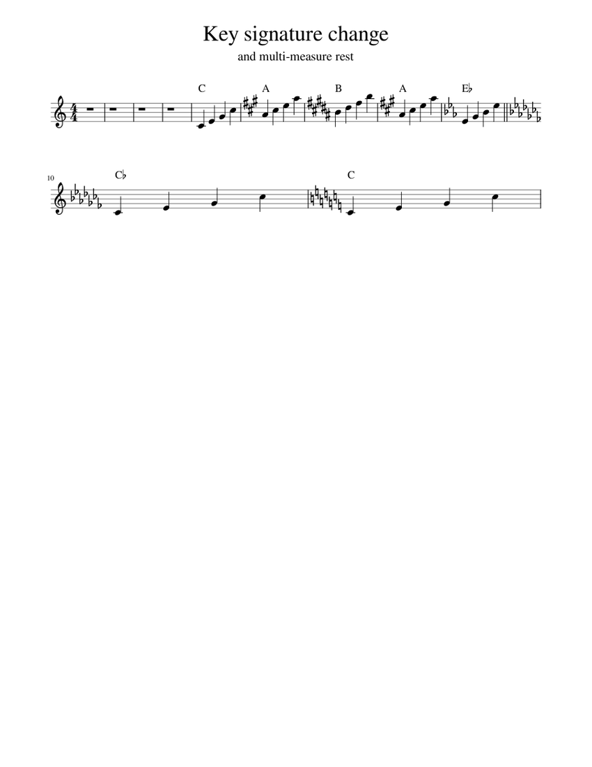 Key signature change Sheet Music with Chords for Piano (Solo) easy ...