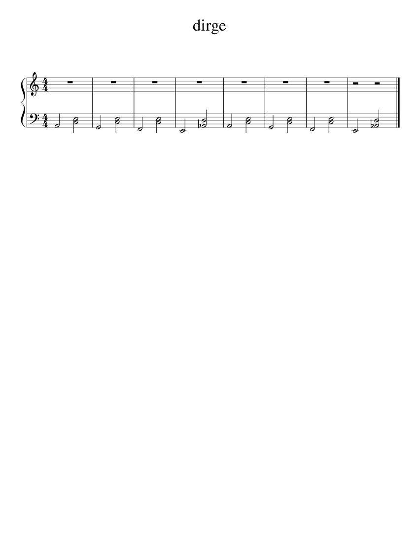 dirge Sheet music for Piano (Solo) | Musescore.com