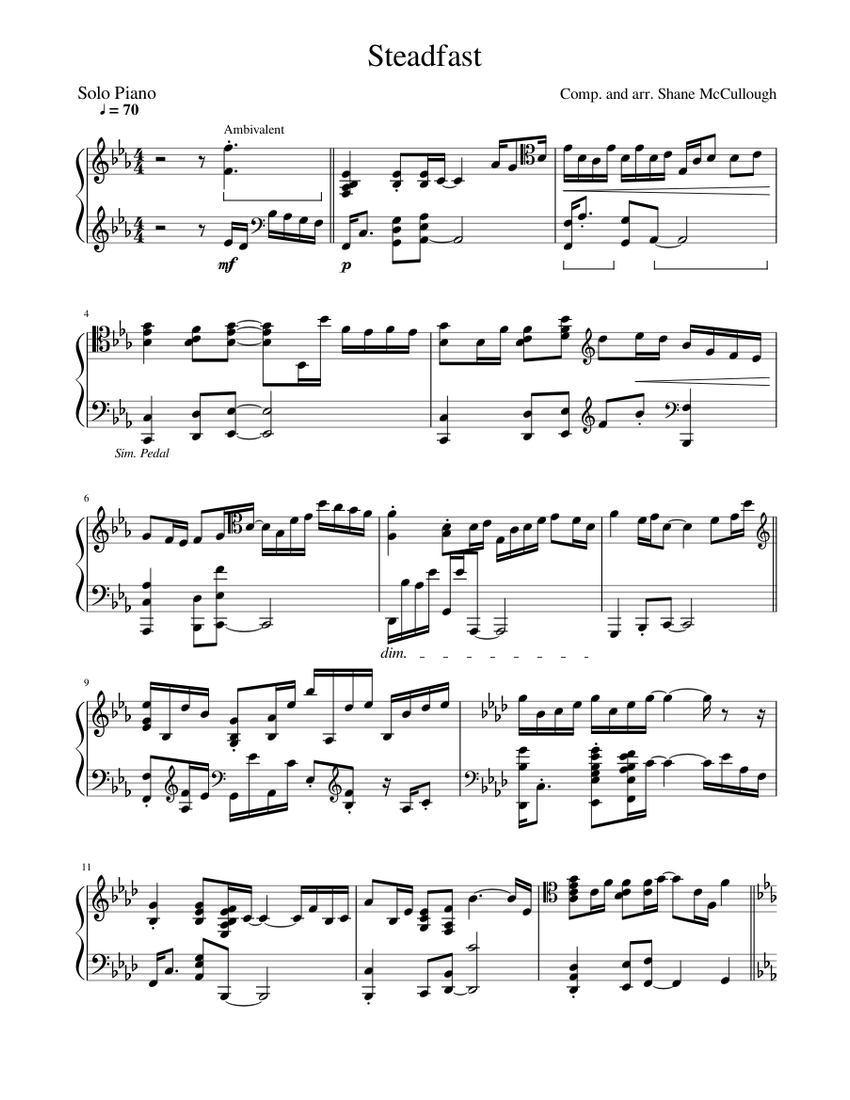 Steadfast Sheet music for Piano (Solo) | Musescore.com