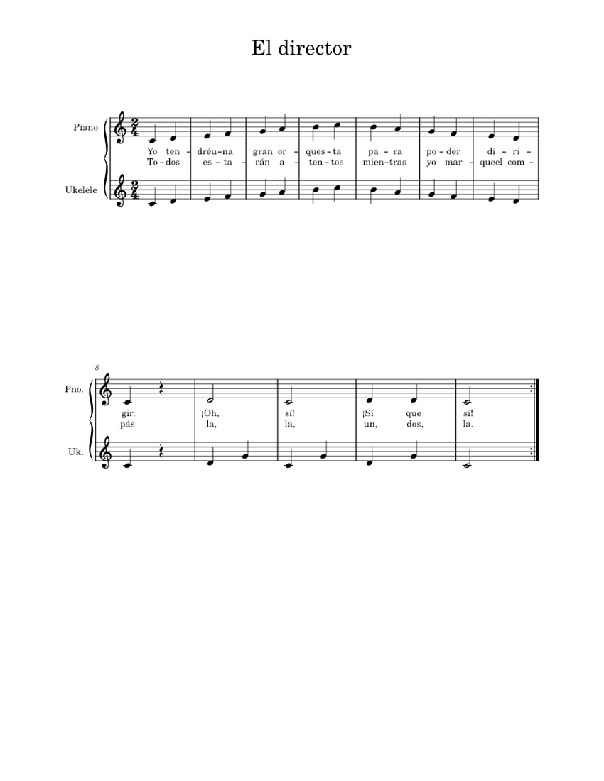 El director Sheet music for Piano, Ukulele (Mixed Duet) | Musescore.com