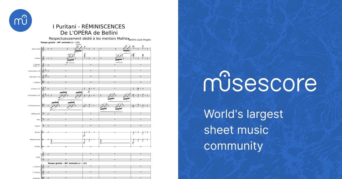 Réminiscences des Puritains S.390 – Franz Liszt Sheet music for Trombone, Tuba, Flute piccolo ...