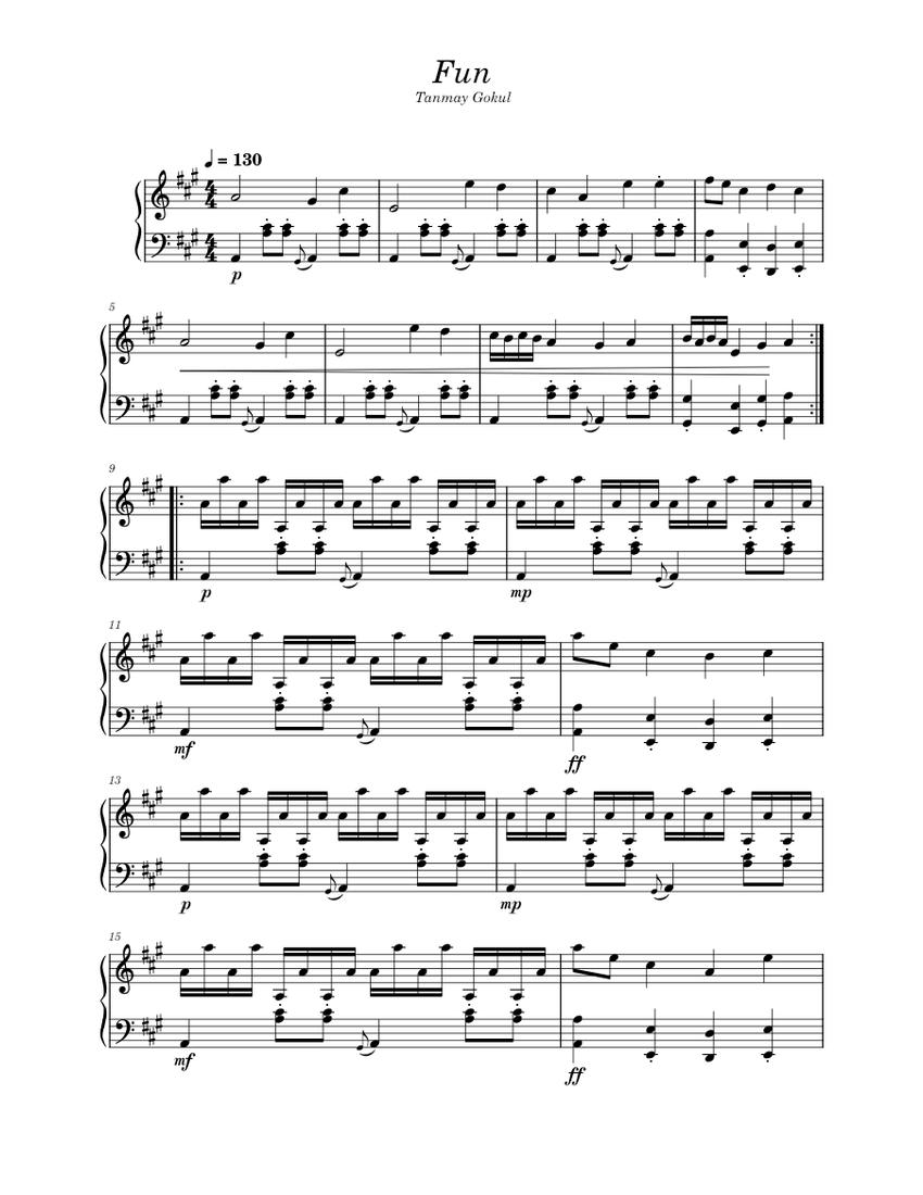 Fun Sheet music for Piano (Solo) | Musescore.com