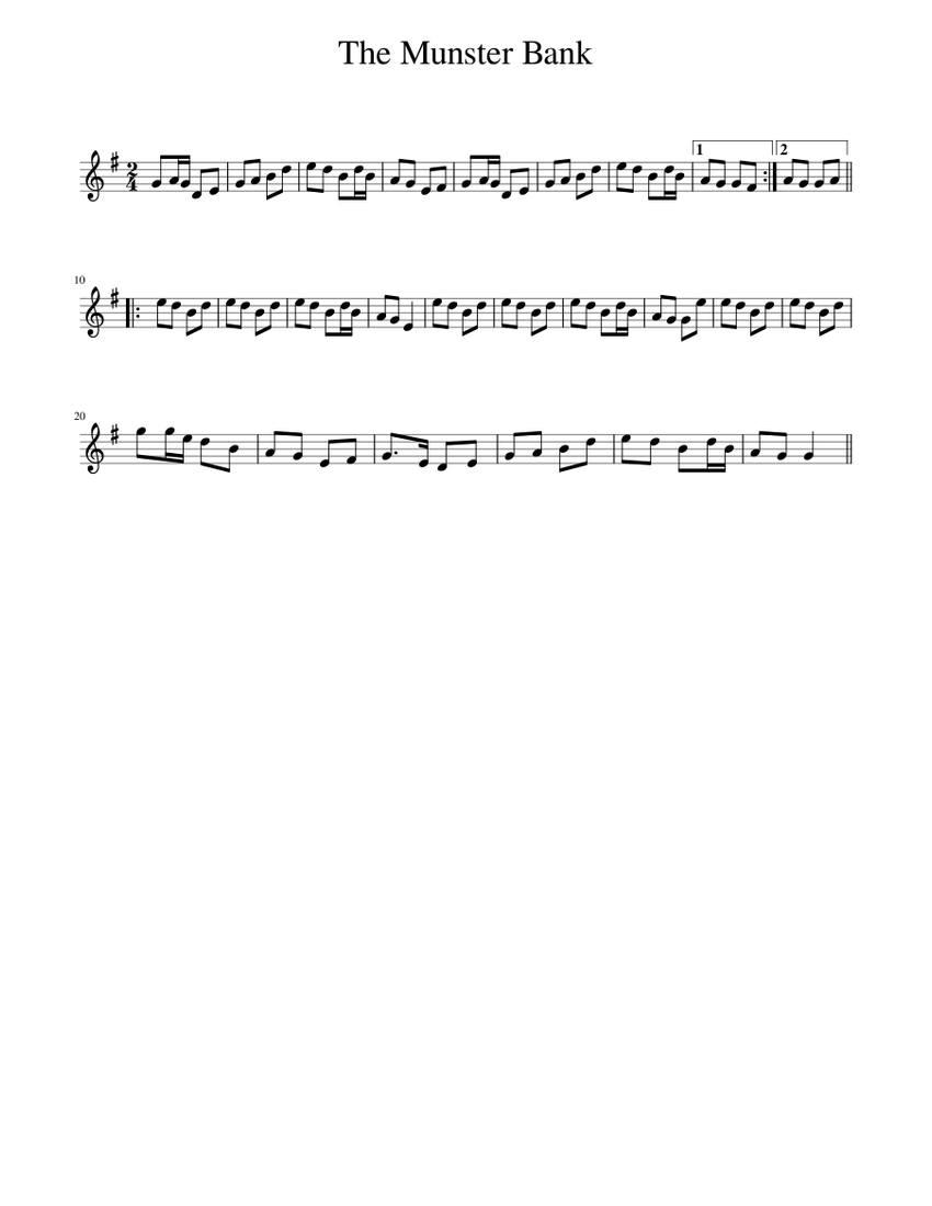 The Munster Bank Sheet Music for Piano (Solo) easy | MuseScore.com