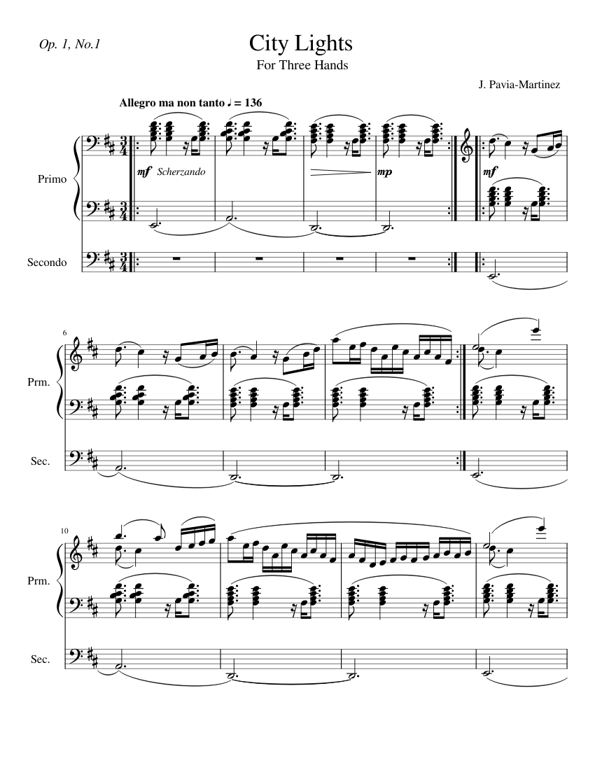 City Lights Sheet Music for Piano (Solo) | MuseScore.com