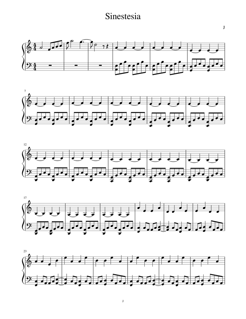 Sinestesia Sheet Music for Piano (Solo) Easy | MuseScore.com