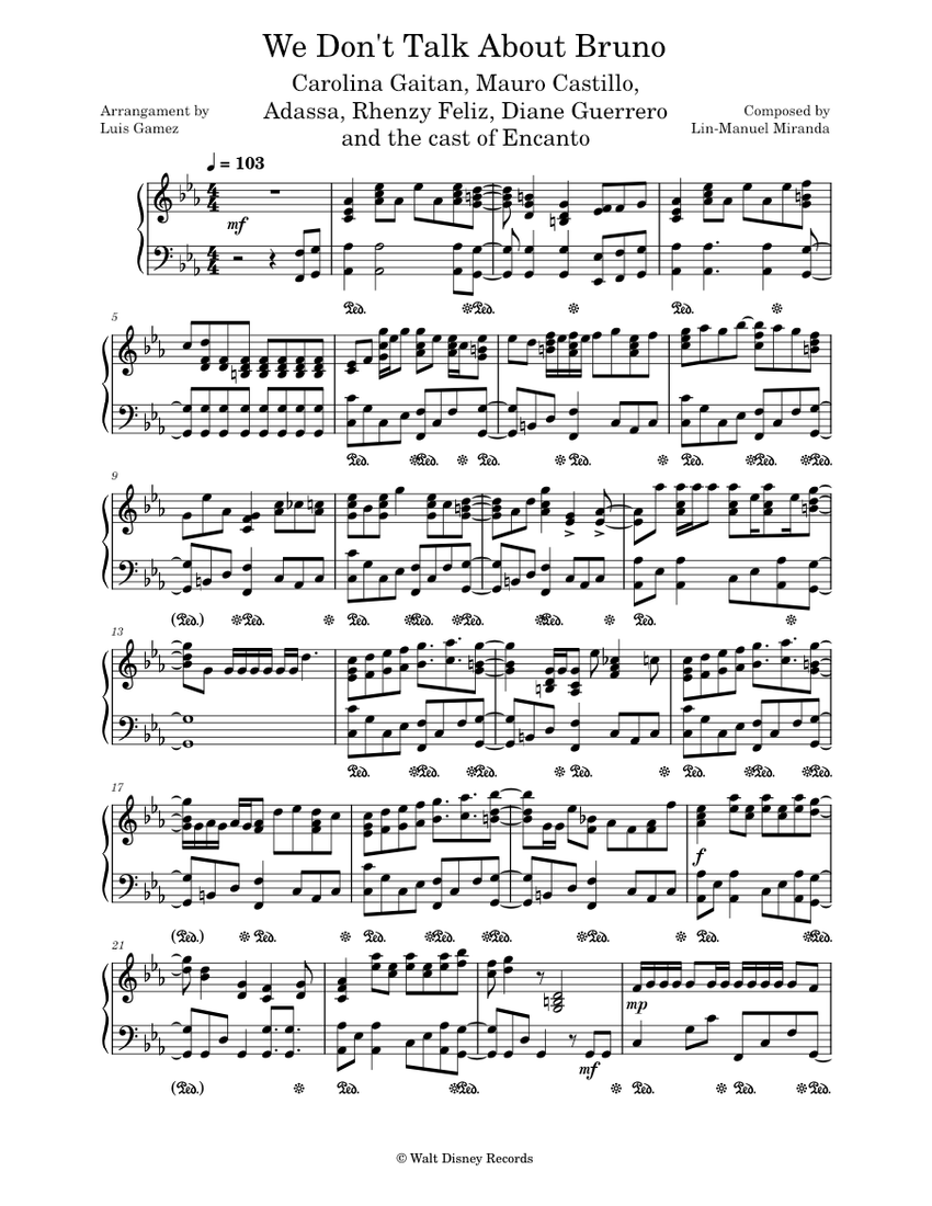 We Don't Talk About Bruno (from Encanto) – Carolina Gaitan, Mauro ...