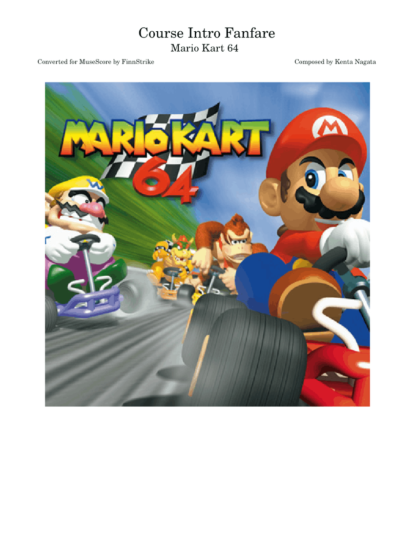 Race Start Fanfare - Mario Kart 64 Sheet Music for Organ, Bass guitar ...