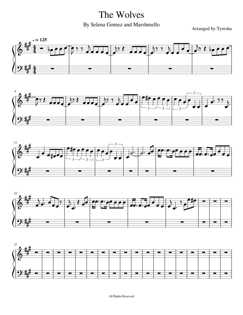 The Wolves Sheet Music for Piano (Solo) Easy | MuseScore.com