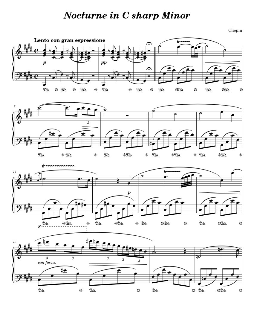 Nocturne No. 20 in C Sharp Minor – Frédéric Chopin - piano tutorial