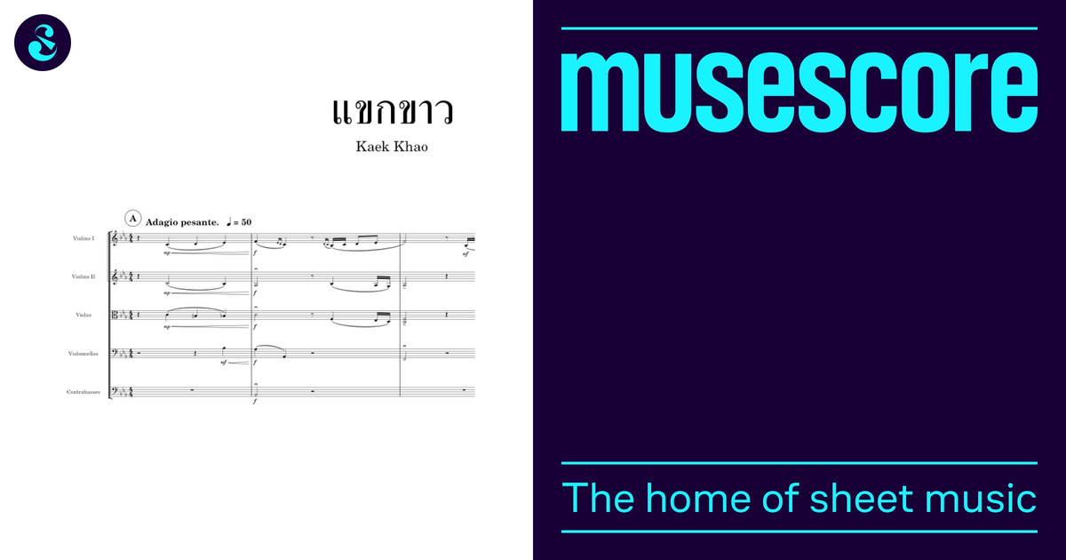 แขกขาว - String Orchestra Sheet Music for Violin, Cello, Strings group (String Ensemble ...