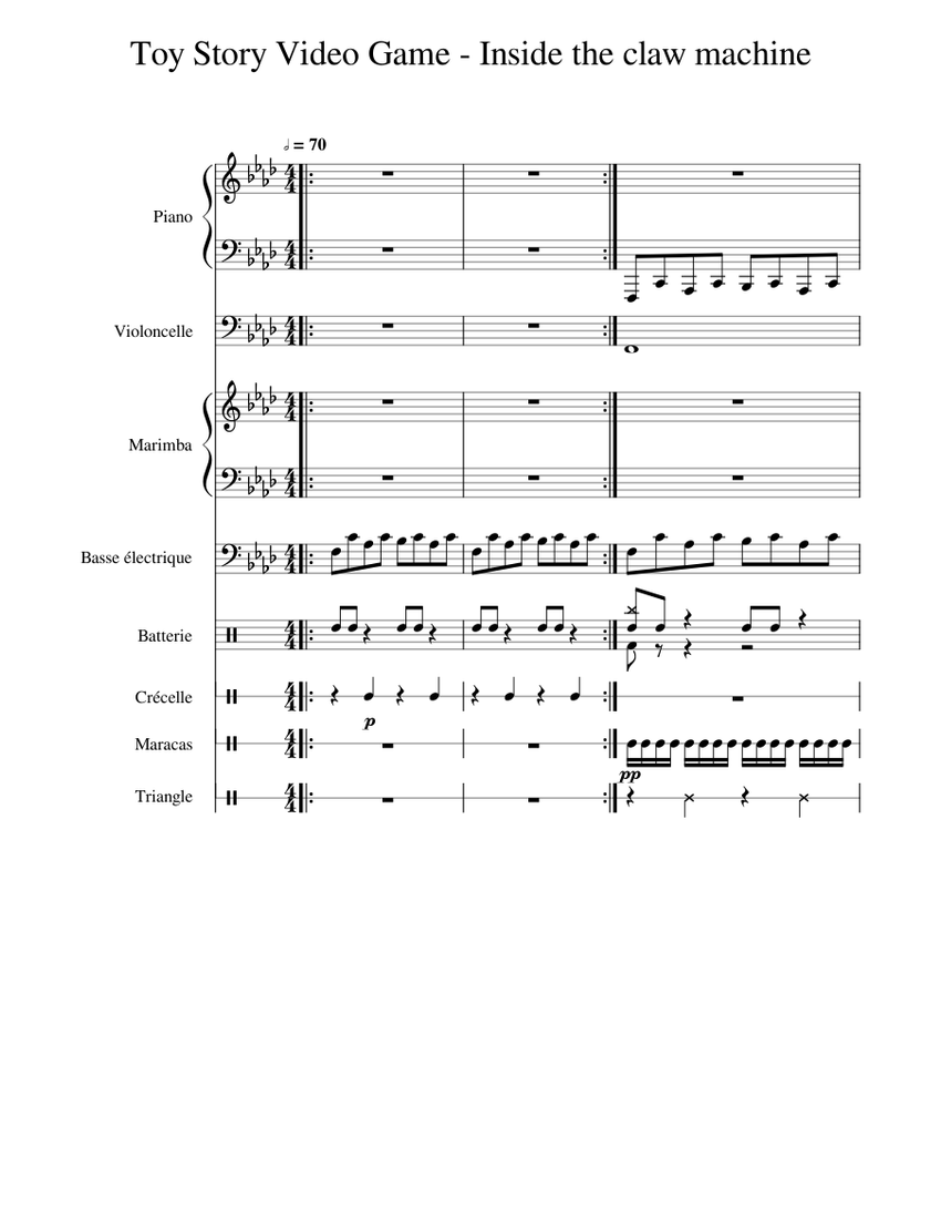 Toy Story Video Game - inside the claw machine Sheet Music for Piano ...