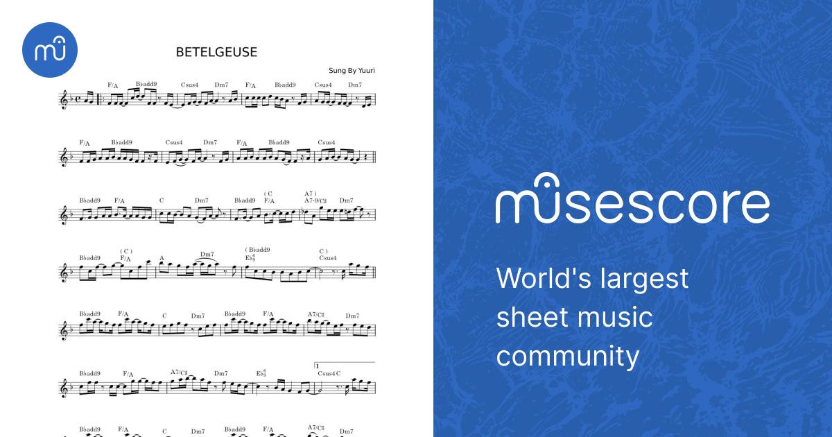 Betelgeuse - Yuuri Sheet Music with Chords for Synthesizer (Solo ...
