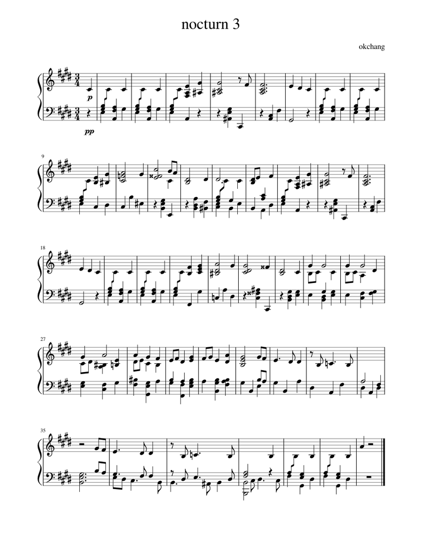 nocturn 3 - piano tutorial