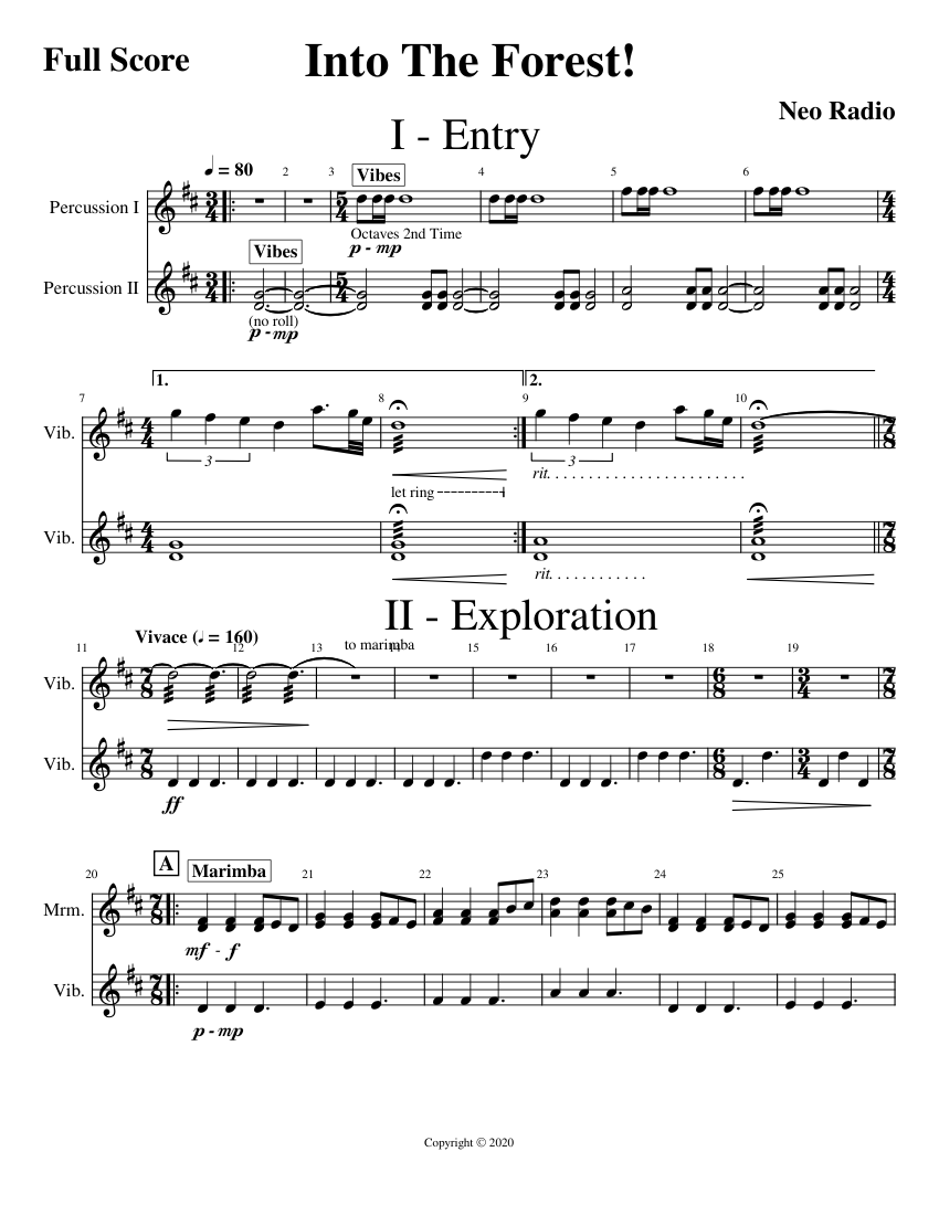 Into The Forest! Sheet music for Vibraphone (Percussion Duet ...