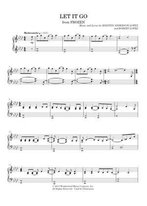 Let It Go (from Frozen) (Lead sheet with lyrics ) Sheet Music with ...