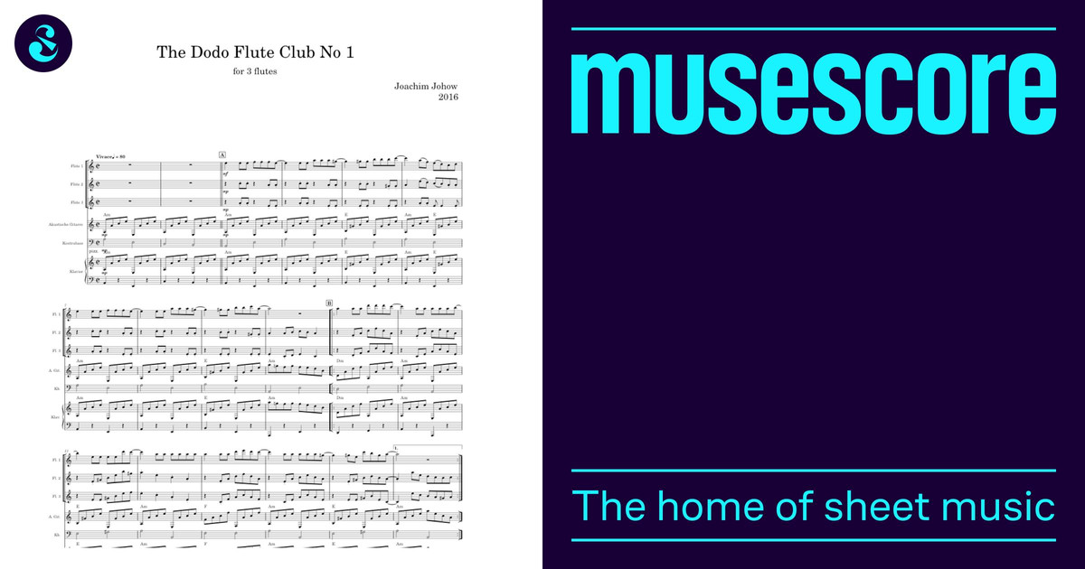 The Dodo Flute Club No 1 - Joachim Johow Sheet music for Piano, Flute ...
