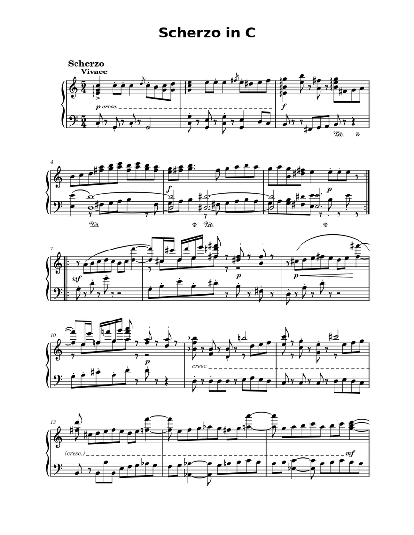 Scherzo in C Sheet music for Piano (Solo) | Musescore.com