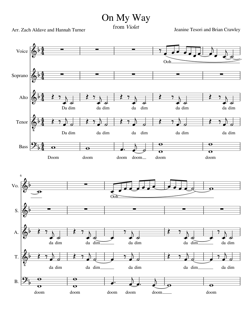 On My Way Sheet music for Soprano, Alto, Tenor, Bass voice & more ...
