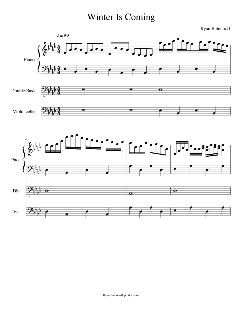 Winter Is Coming Sheet Music for Piano (Solo) | MuseScore.com