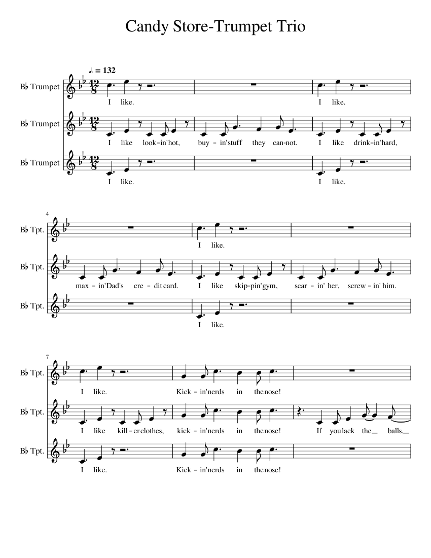 Candy Store Sheet Music for Trumpet in b-flat (Mixed Trio) | MuseScore.com