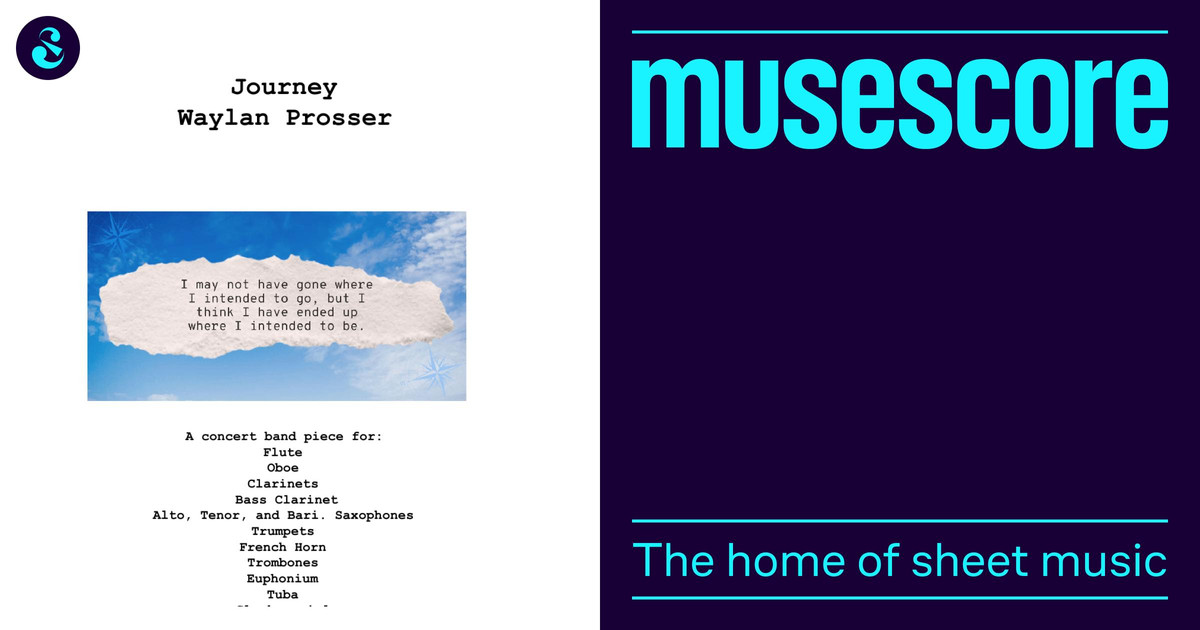 Journey – Waylan Prosser Sheet Music for Trombone, Tuba, Flute, Oboe ...