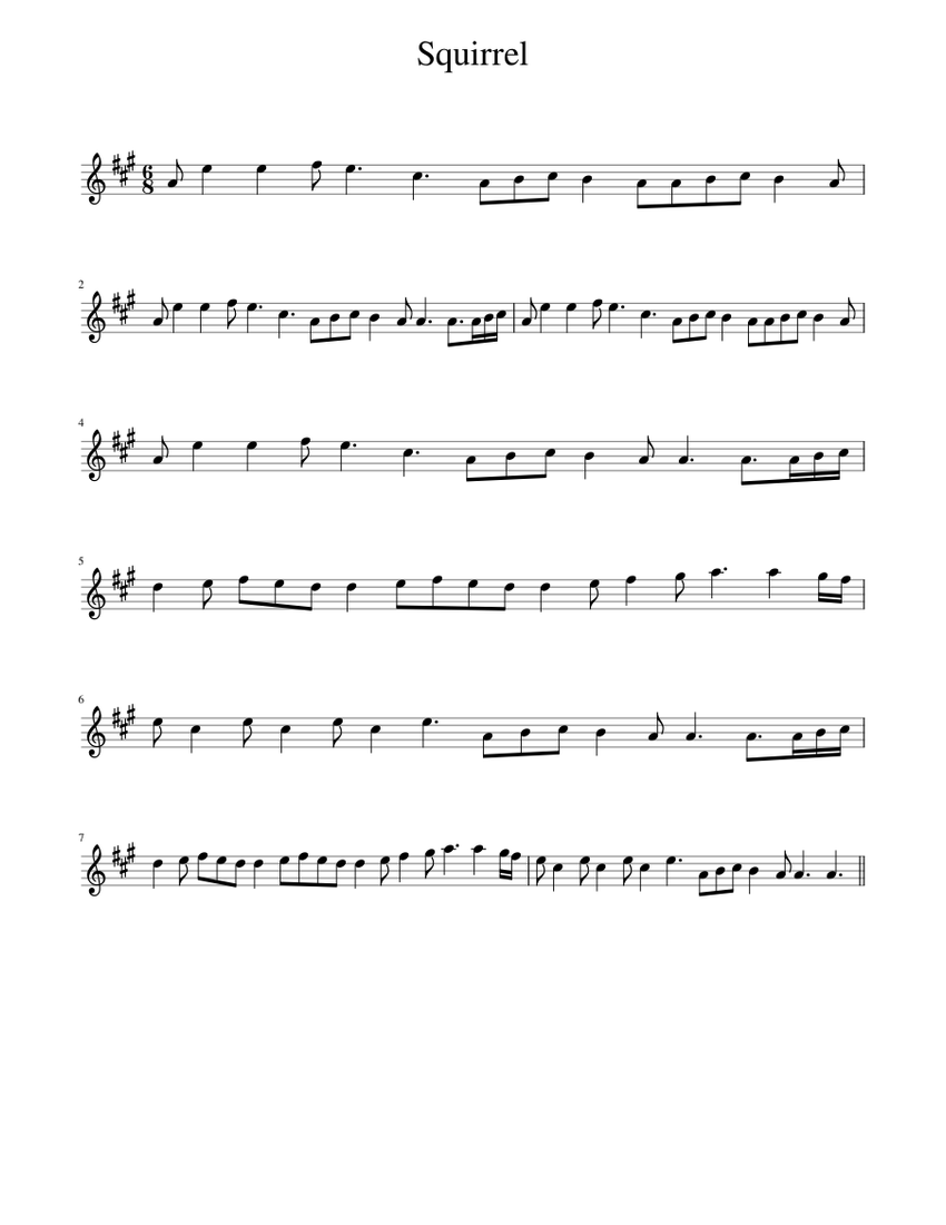 Squirrel Sheet music for Piano (Solo) Easy | Musescore.com