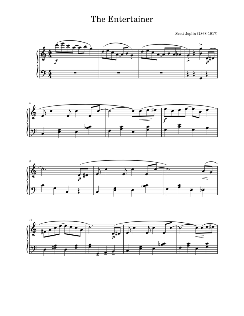 The entertainer – Scott Joplin Sheet music for Piano (Solo) Easy ...