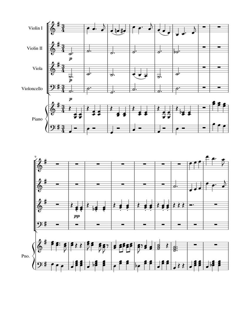 waltz__2 Sheet music for Piano, Violin, Viola, Cello (Piano Quintet ...