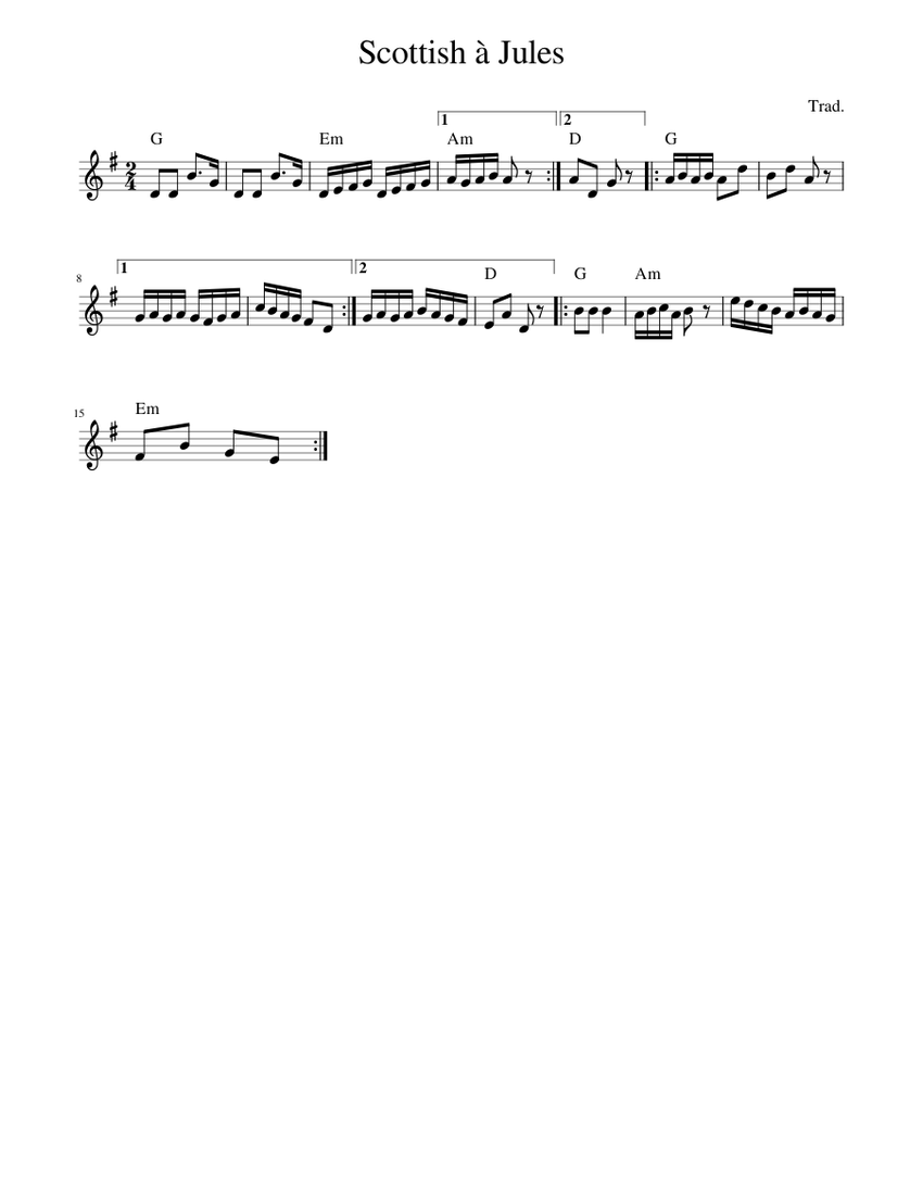 Traditional music - Scottish à Jules - piano tutorial