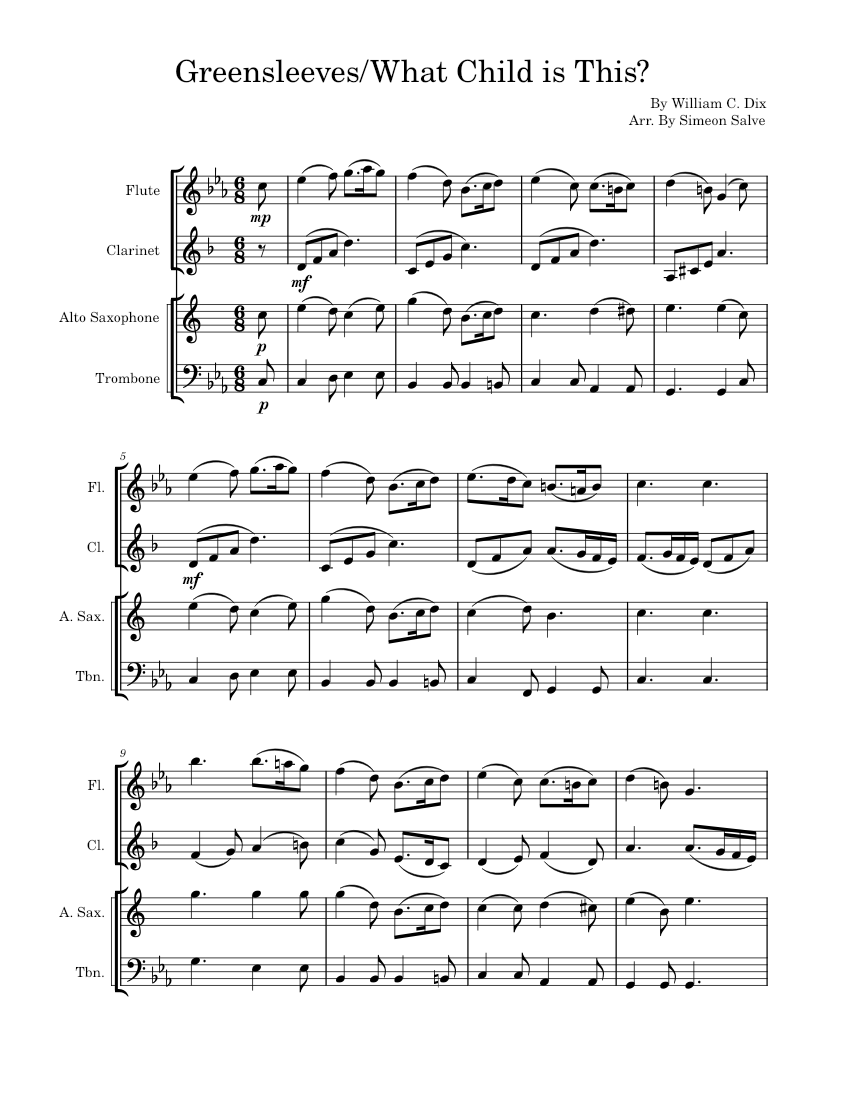 Greensleeves/What Child is This - Simeon Salve Sheet music for Trombone ...