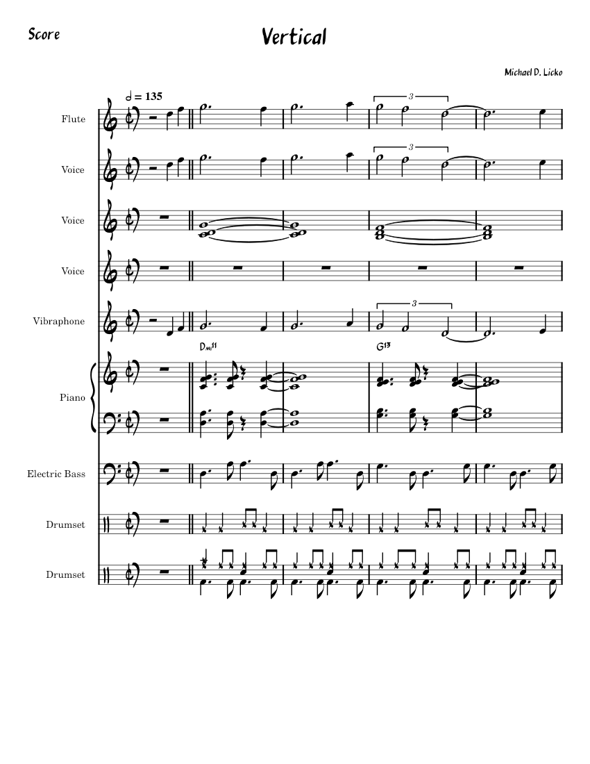Vertical Sheet music for Piano, Vocals, Flute, Vibraphone & more ...