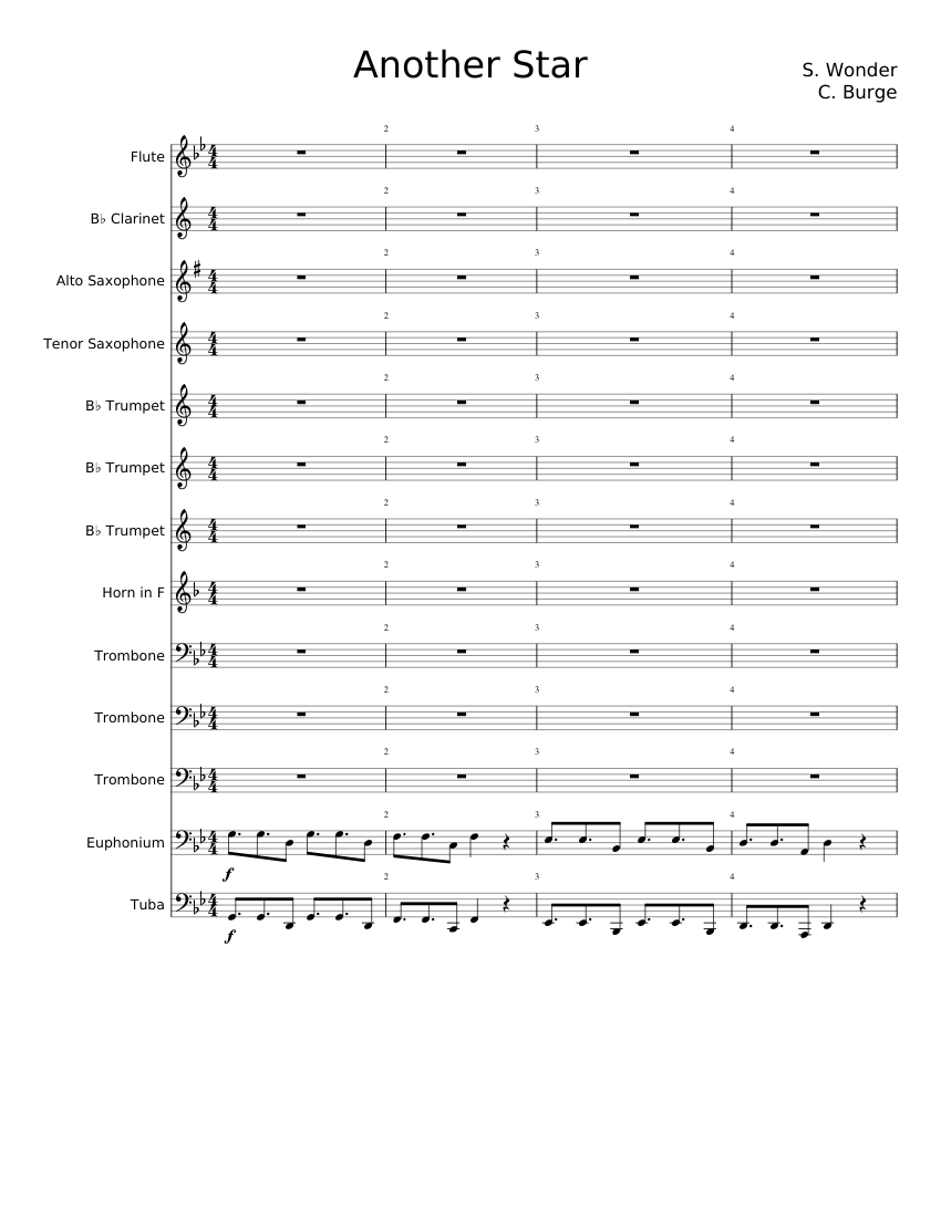 Another Star Sheet Music for Trombone, Euphonium, Tuba, Flute & more ...