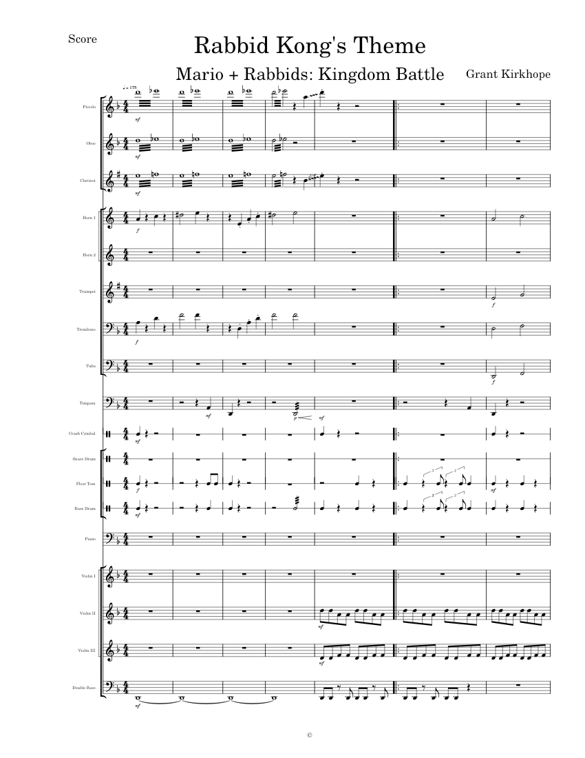 Rabbid Kong's Theme (Mario + Rabbids: Kingdom Battle) - Transcribed ...