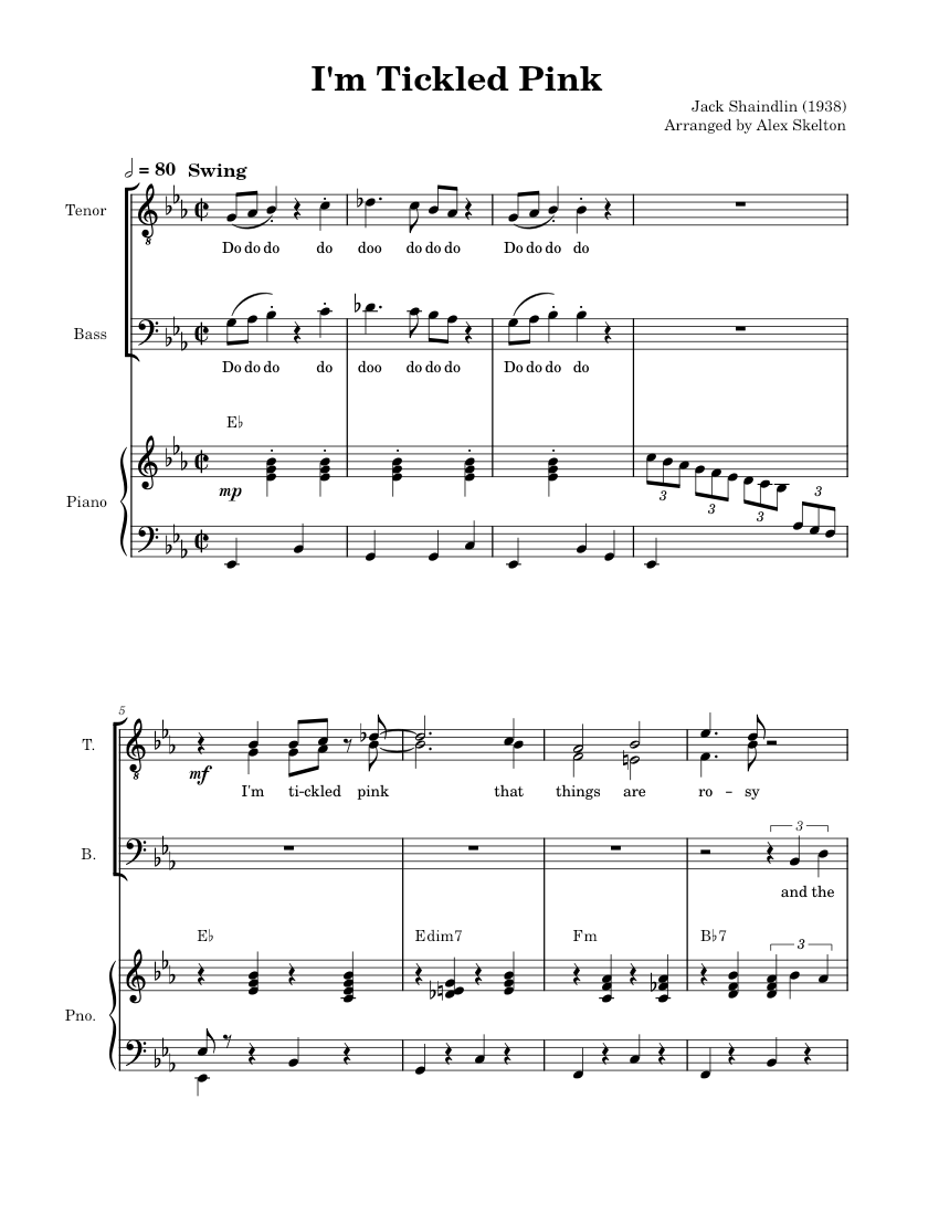 Im tickled pink – Jack Shaindlin Sheet Music with Chords for Piano ...
