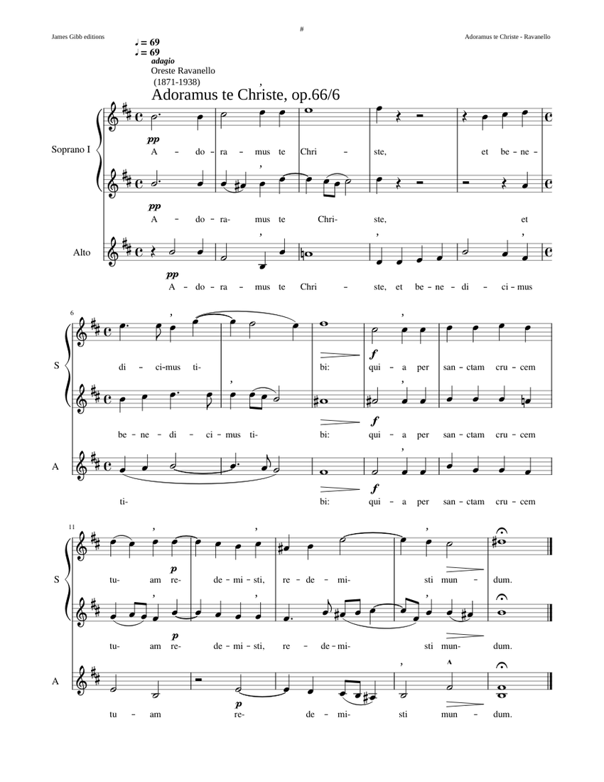 Adoramus te - Oreste Ravanello Sheet music for Alto, Woodwinds group ...