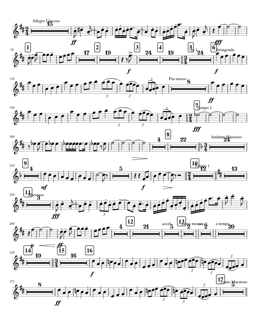 123 Bb Tuba Treble Clef Sheet Music for Tuba (Solo) | MuseScore.com